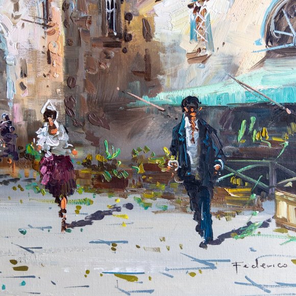 Federico | Art | Vintage 97s 1980s Original Oil Painting Signed ...